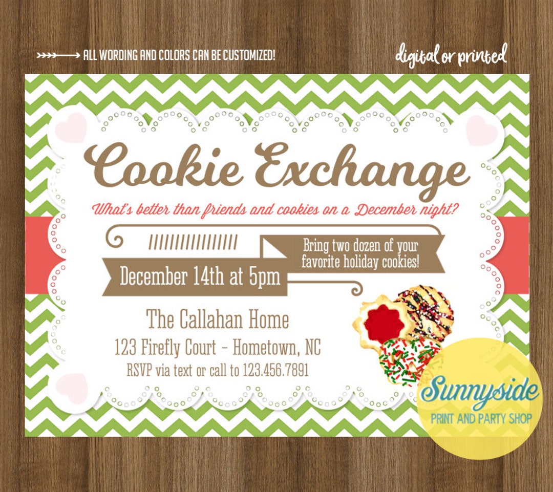 PRINTABLE Christmas Cookie Exchange Invitation // Cookie Swap Party ...