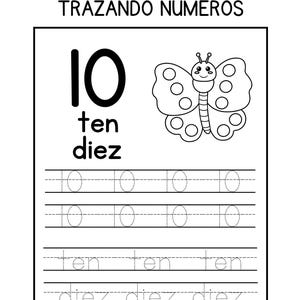 Bilingual Number Tracing Worksheets 1–10 | English & Spanish Printable ...