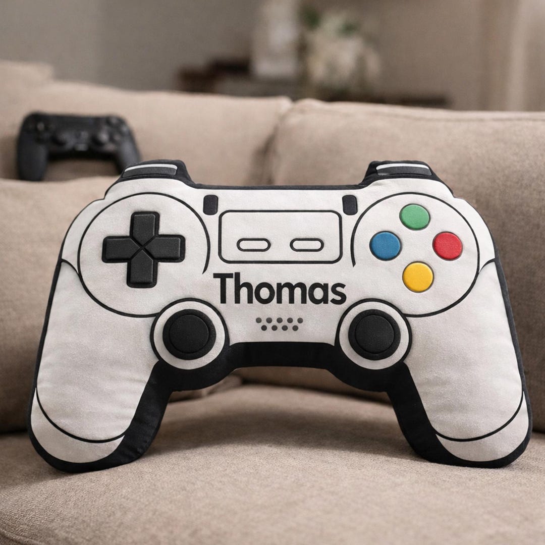 Personalized Video Game Controller Pillow, Custom Name Gamer Cushion ...