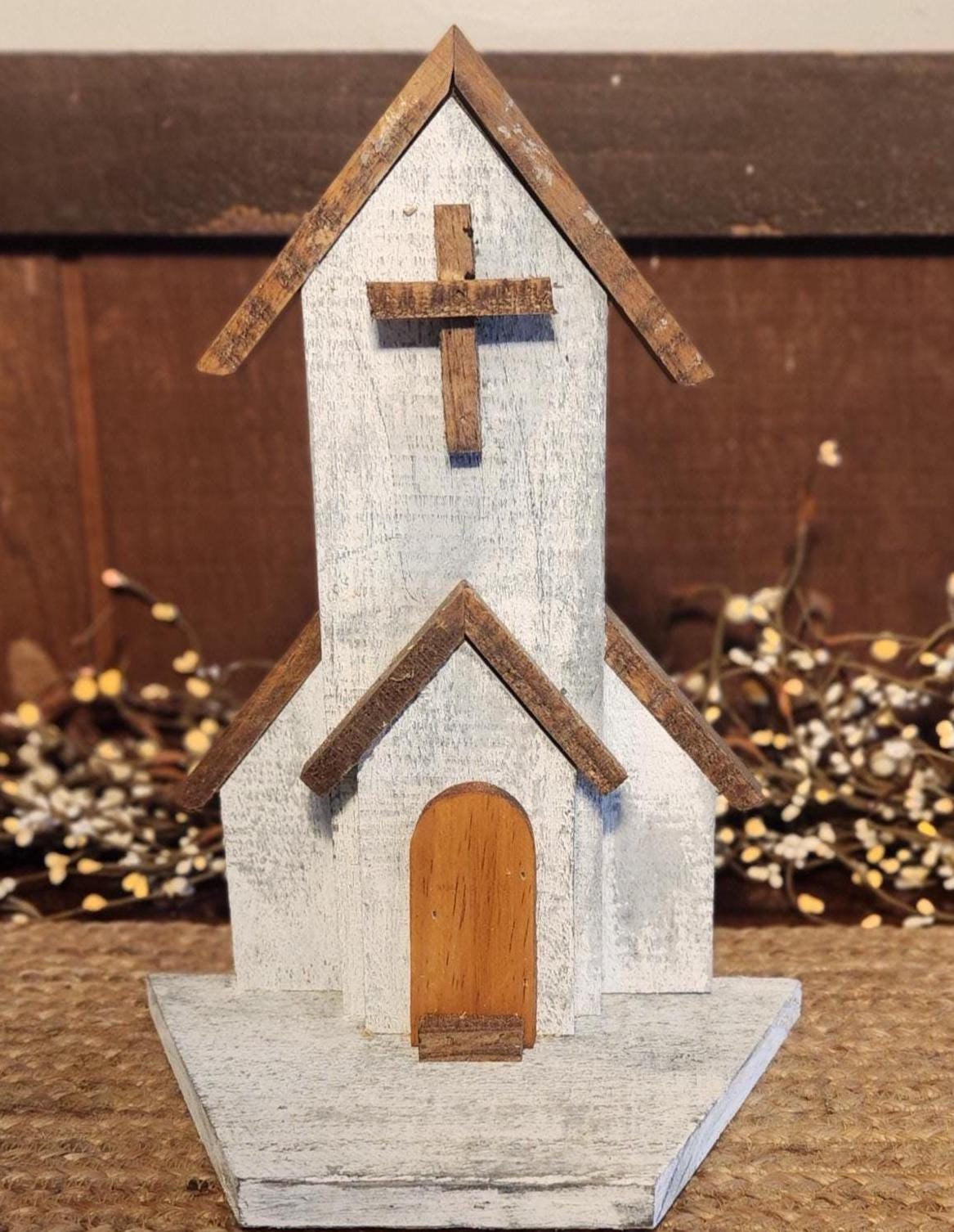Rustic Handmade Wooden Church - Etsy