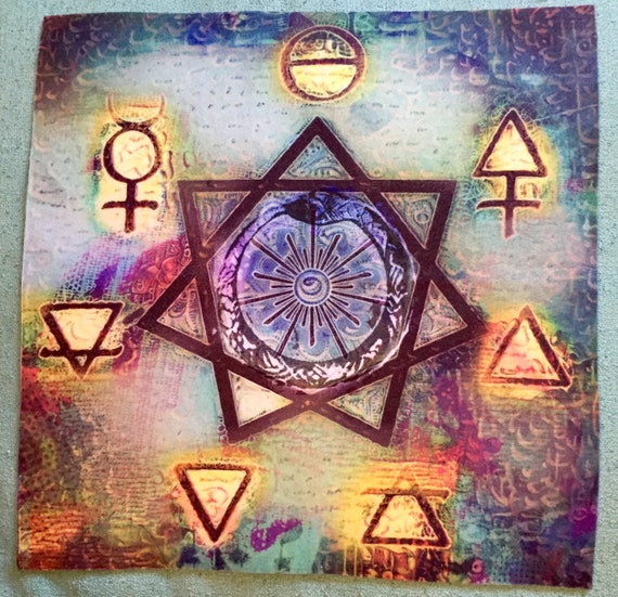 Alchemical Star Crystal Grid/Tarot Spread ALTAR CLOTH | Etsy