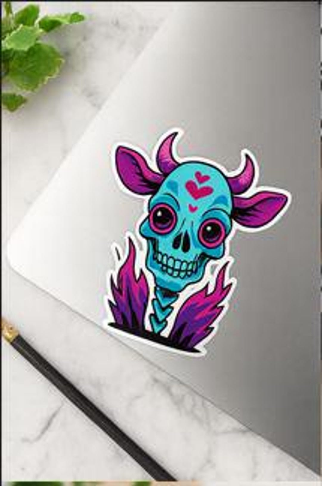Gothic Cow Skull Sticker Sheet - Etsy