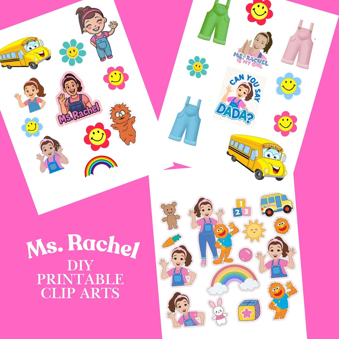 Ms Rachel Clipart Printable Stickers | DIY Birthday Party Decor as Cake ...
