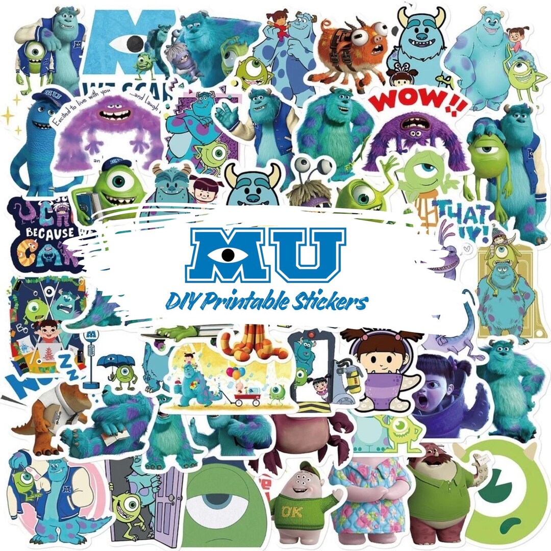Monsters University Printable Stickers, DIY Party Decor (digital ...