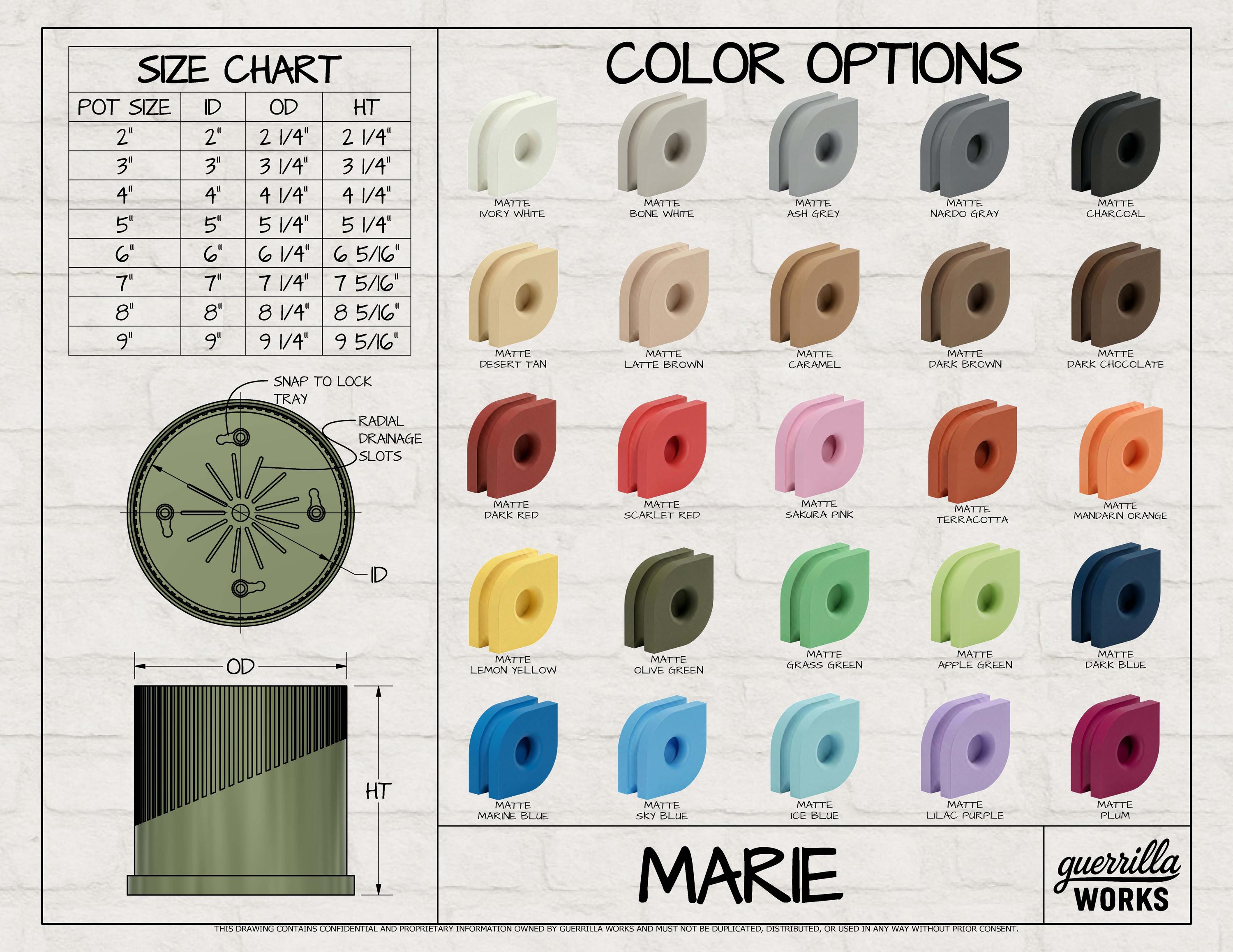 3D Printed "marie" Planter Pot With Tray: Round Modern Indoor Plant Pot ...