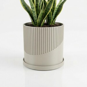 3D Printed "marie" Planter Pot With Tray: Round Modern Indoor Plant Pot ...