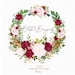 Blush and Burgundy Floral Wreath Clipart Wedding Invitation - Etsy