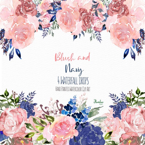 Peony Watercolor Clipart Blush Pink Peach Floral - Etsy