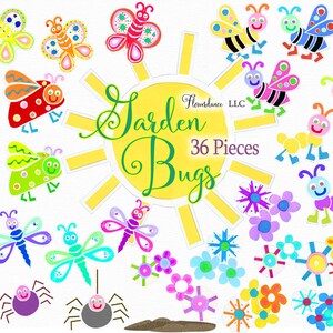 37 Garden Bugs Transparent PNG Clipart Bundle Insects Include - Etsy