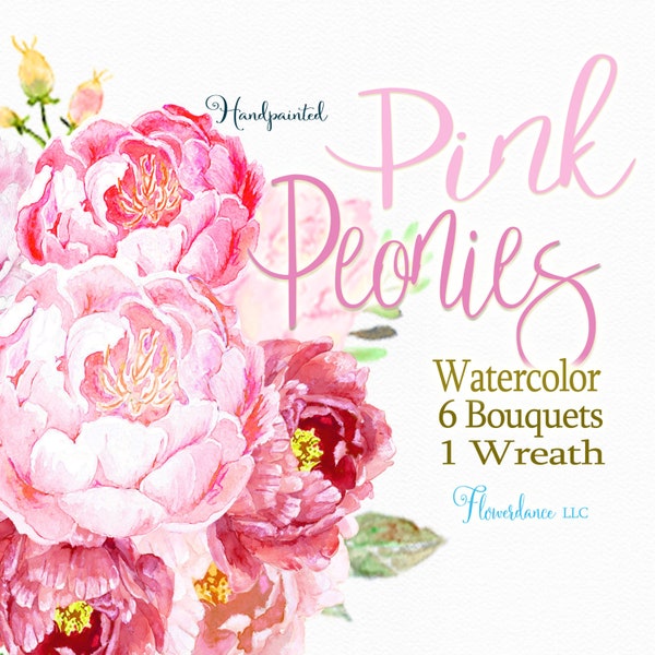 Peony Clipart - Etsy