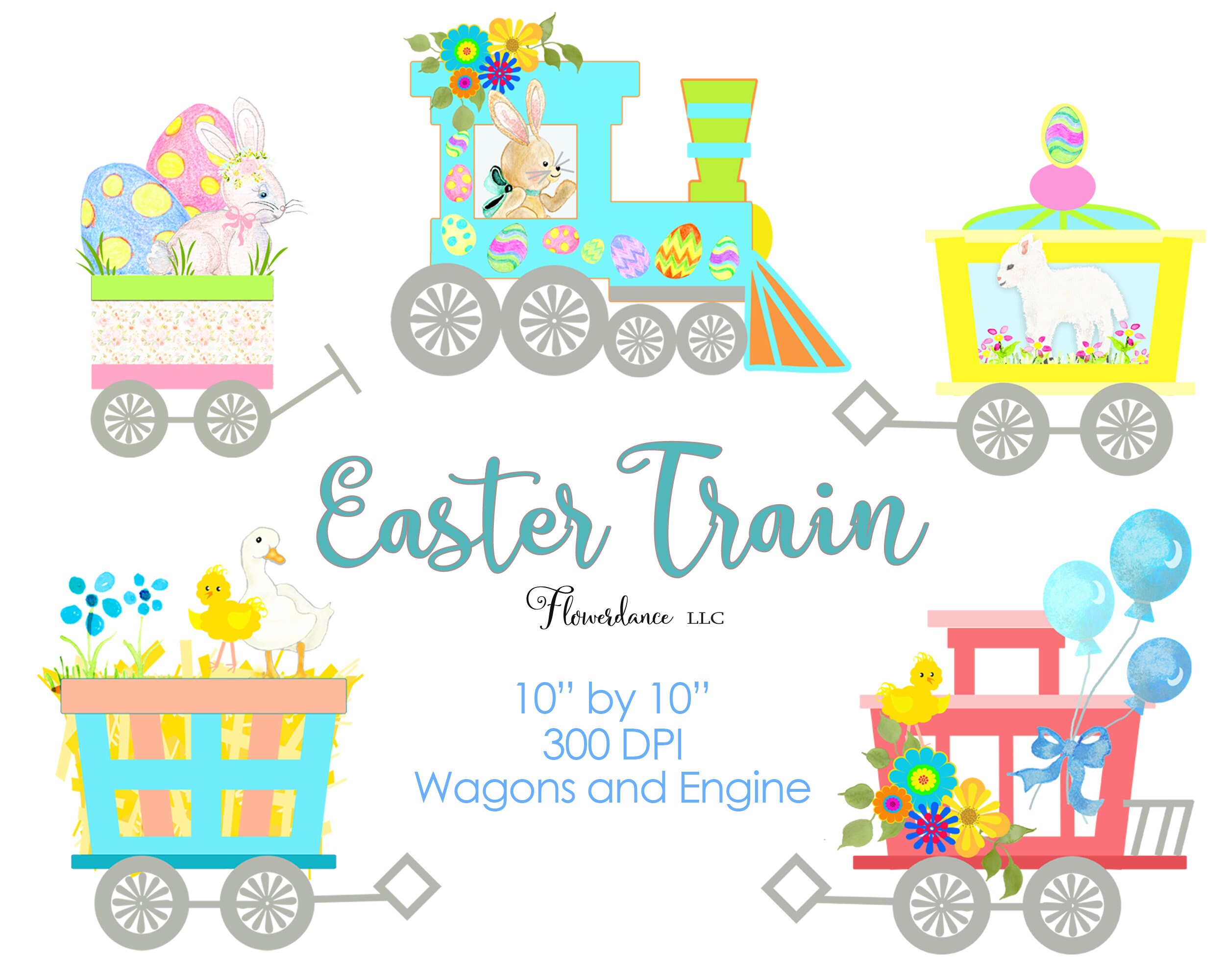 Easter Train PNG Watercolor Clipart Sublimation Designs - Etsy
