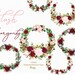 Blush and Burgundy Floral Wreath Clipart Wedding Invitation - Etsy
