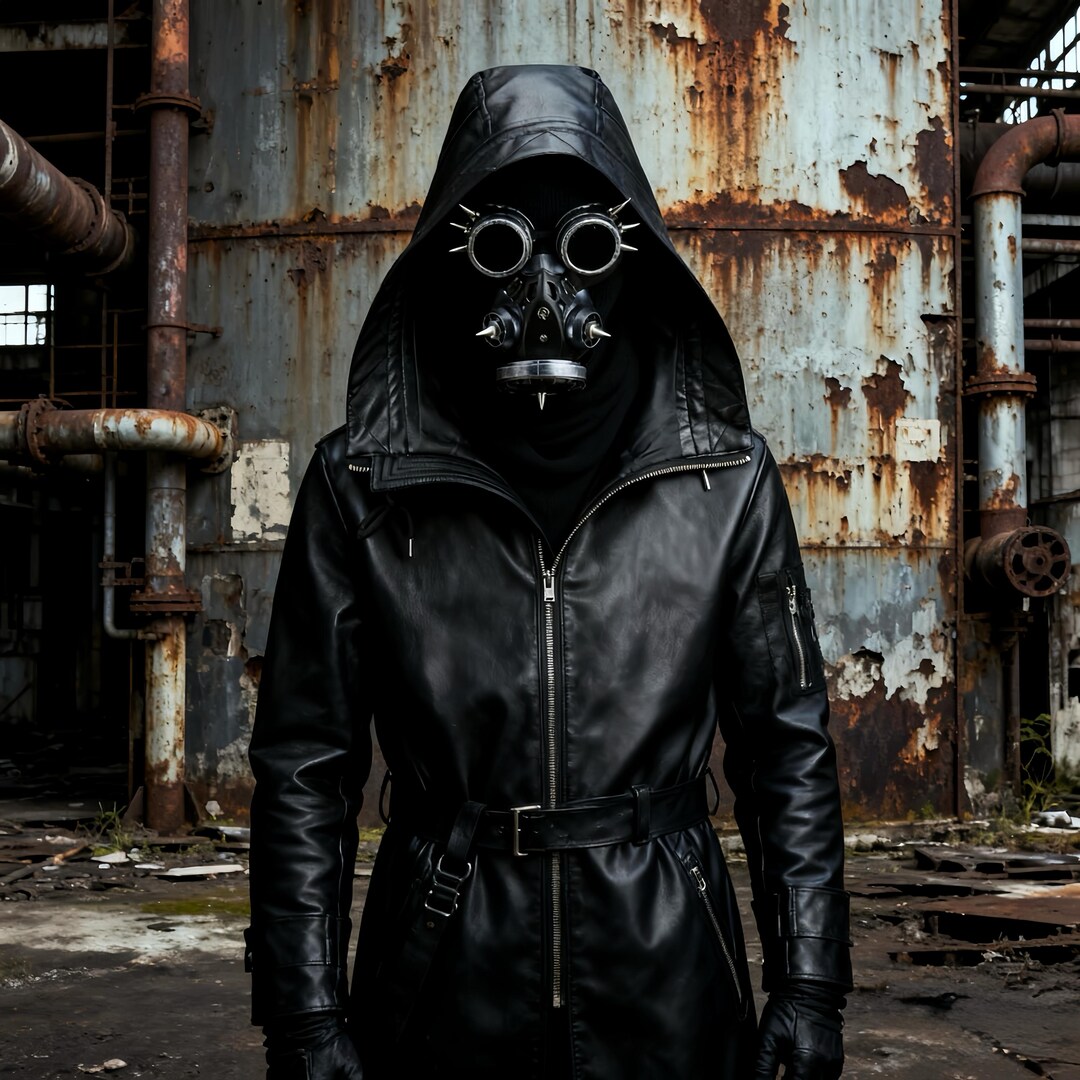 Steampunk Gas Mask Halloween Costume | Cyberpunk Rave Cosplay Hooded ...