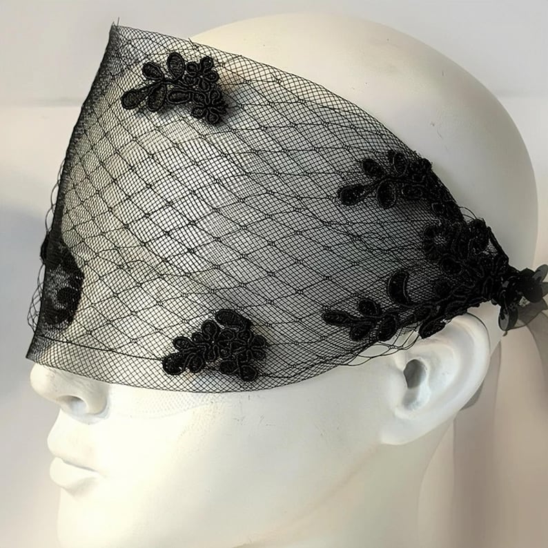 Minimal Black Birdcage Eye Veil, Vintage Net Face Veil for Elegant ...