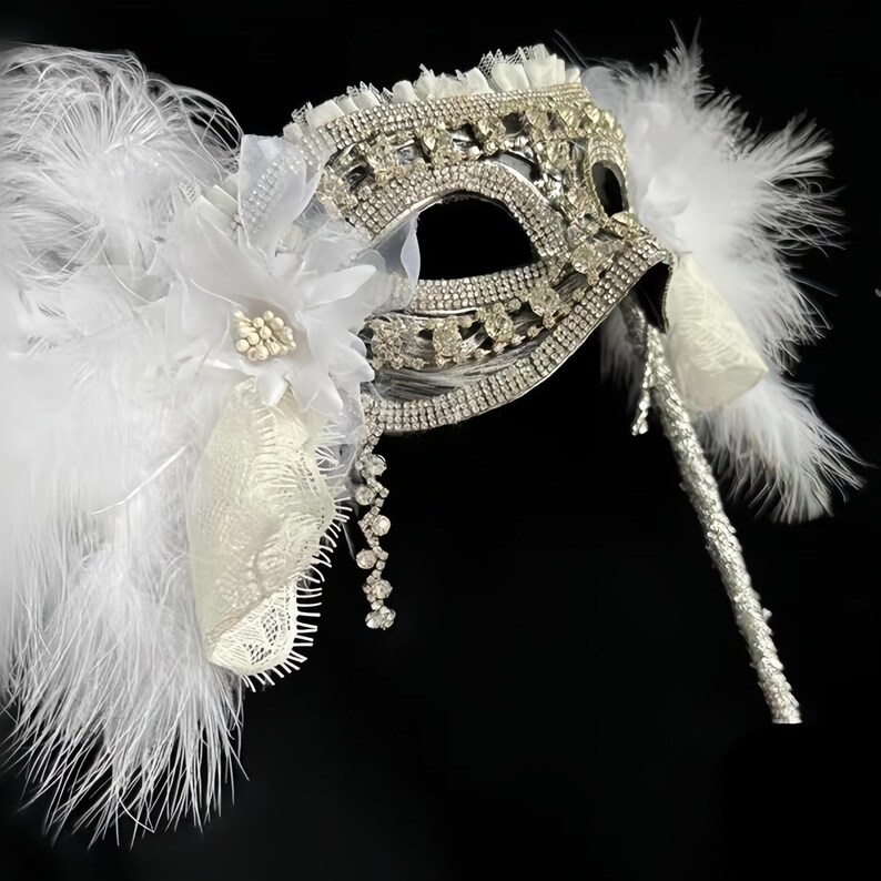 Sparkly Silver Crystal Masquerade Mask: Prom, Wedding, Gala - Etsy