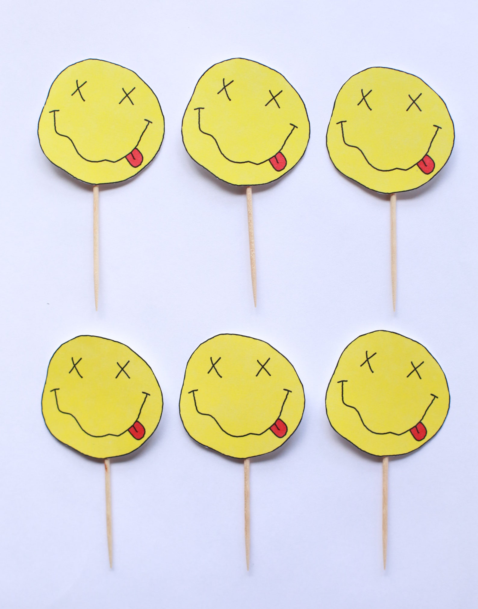 Nirvana Cake Toppers - Set of 6 - Etsy