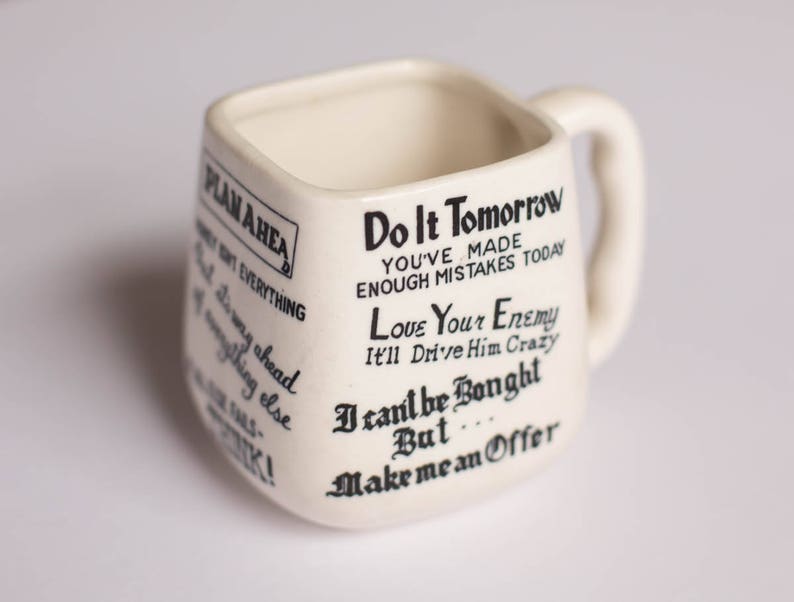 Vintage Coffee Mug Vintage Typography Mug Inspirational - Etsy