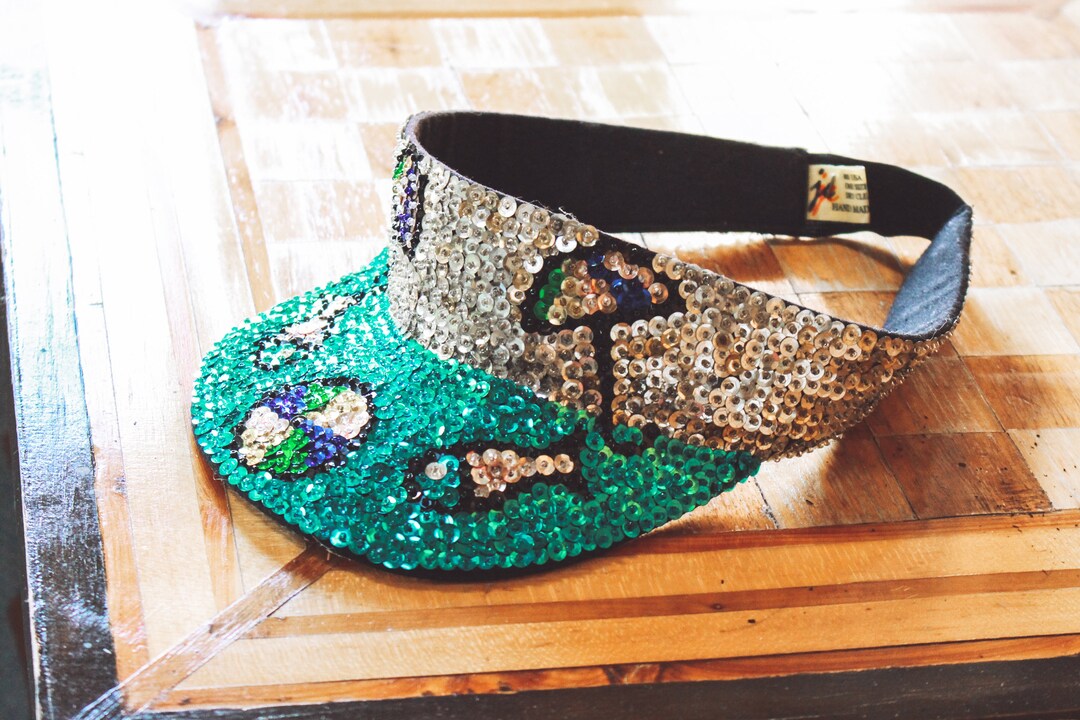Vintage 1980s Beach Visor, 80s Sequin Visor, Vintage Visor, Vintage 80s ...