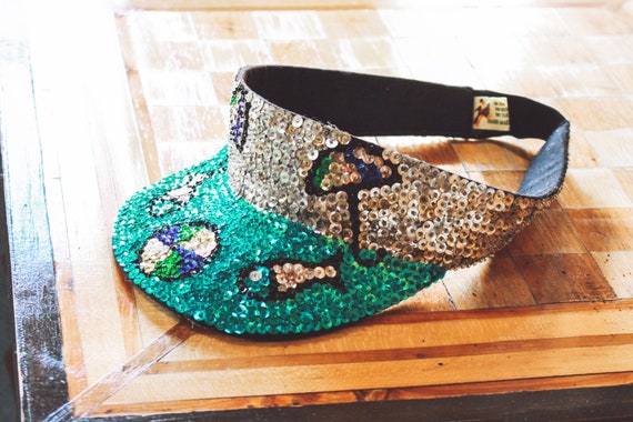 Vintage 1980s Beach Visor 80s Sequin Visor Vintage Visor - Etsy