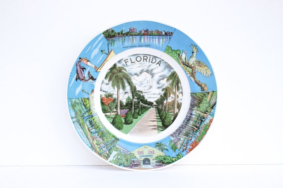 Vintage Florida Plate Vintage Miami Plate Florida Souvenir | Etsy