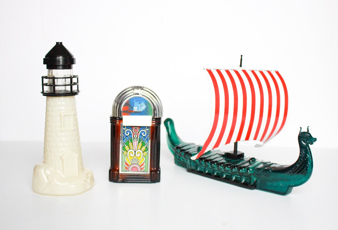 Vintage Avon Bottles: Avon Lighthouse, Avon Viking Ship, Vintage Avon ...