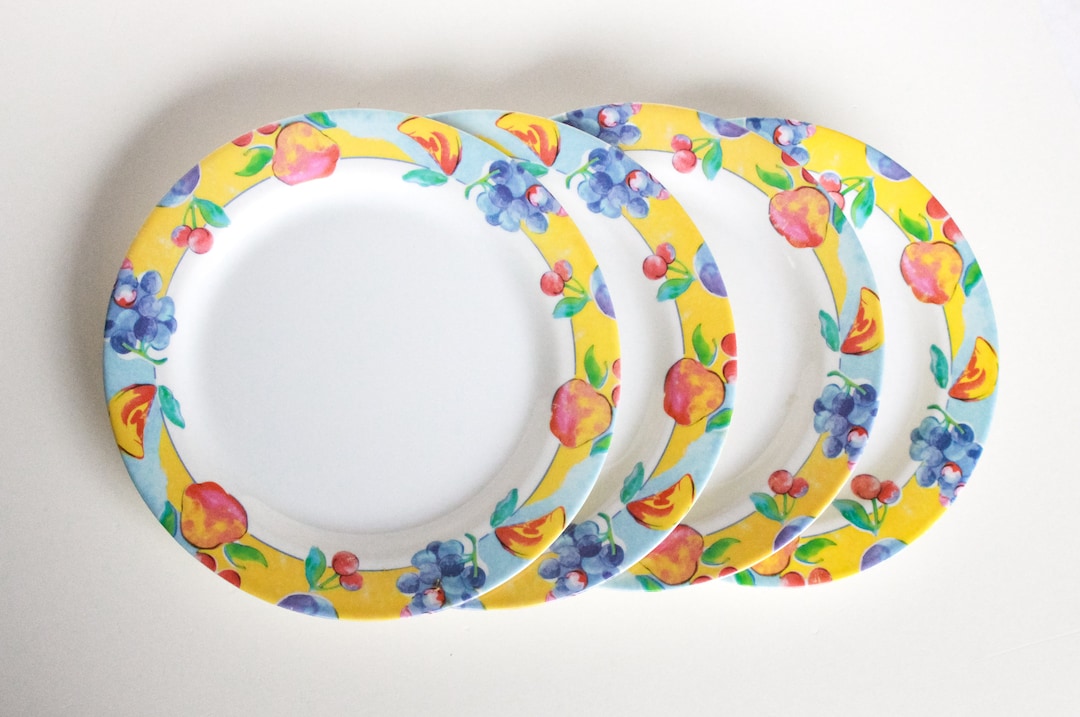 Vintage Plates, Vintage Fruit Plates, 90s Plates, Vintage Plastic ...