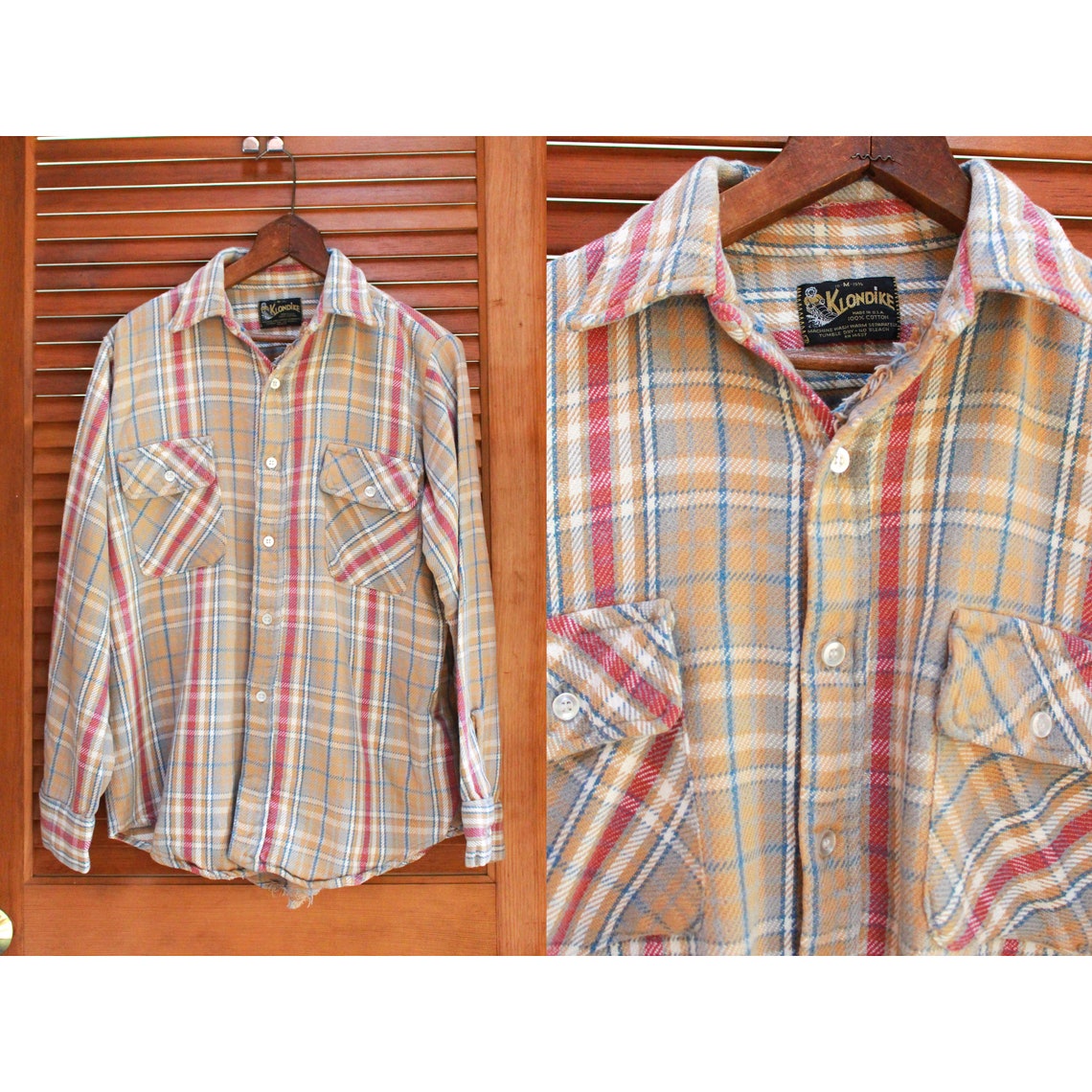 Vintage 70s Flannel Shirt Vintage Plaid Flannel Shirt | Etsy