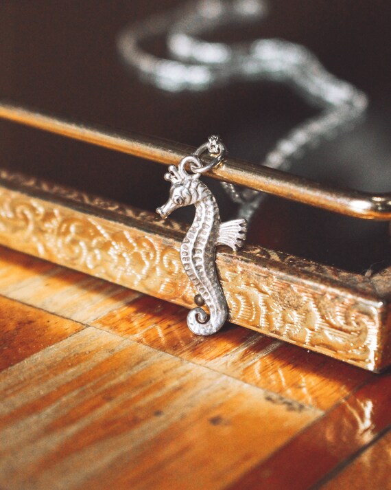 Vintage Sterling Silver Seahorse Necklace, Vintage Se… - Gem