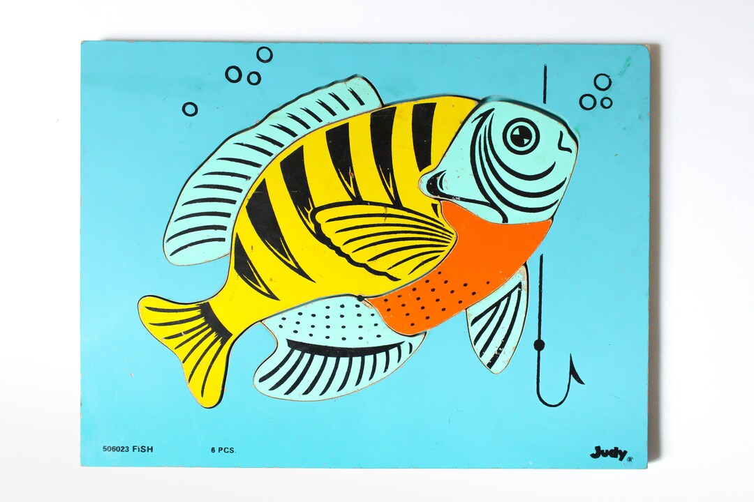 Rare Vintage Wooden Childrens Puzzle, Fish Puzzle by Judy, Vintage Judy ...