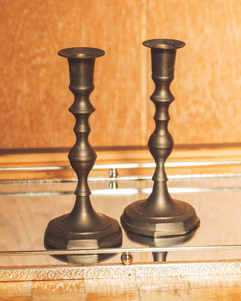 Vintage Brass Candlestick Holders From the 1970s MADE IN - Etsy