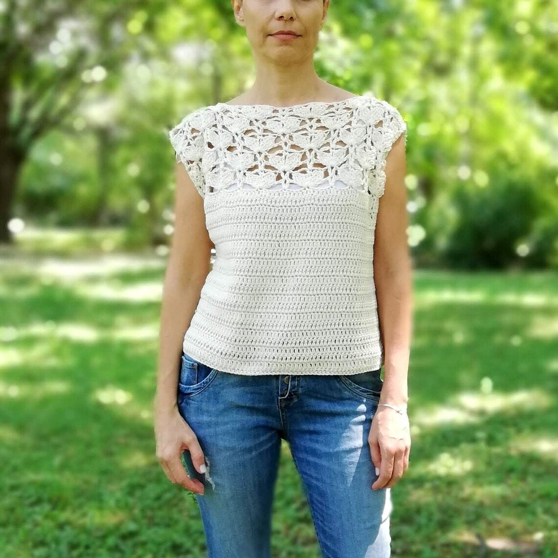 Crochet Pattern Summer Garden Sweater, Women Pullover, Top, Woman ...