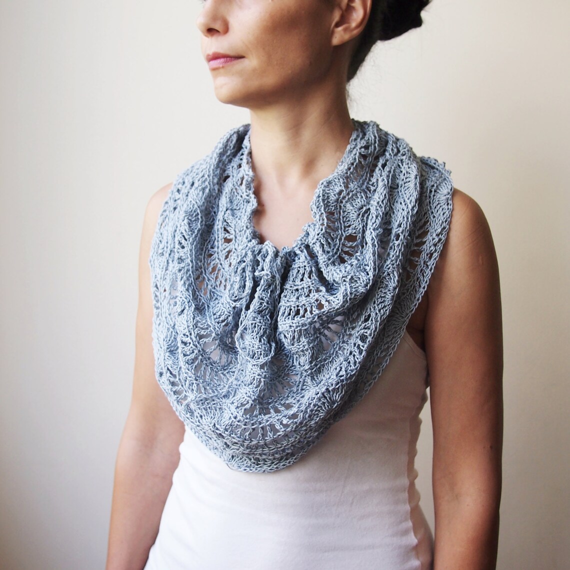 CROCHET PATTERN Woman Loop Scarf Ripples Caplet Chevron Shrug - Etsy