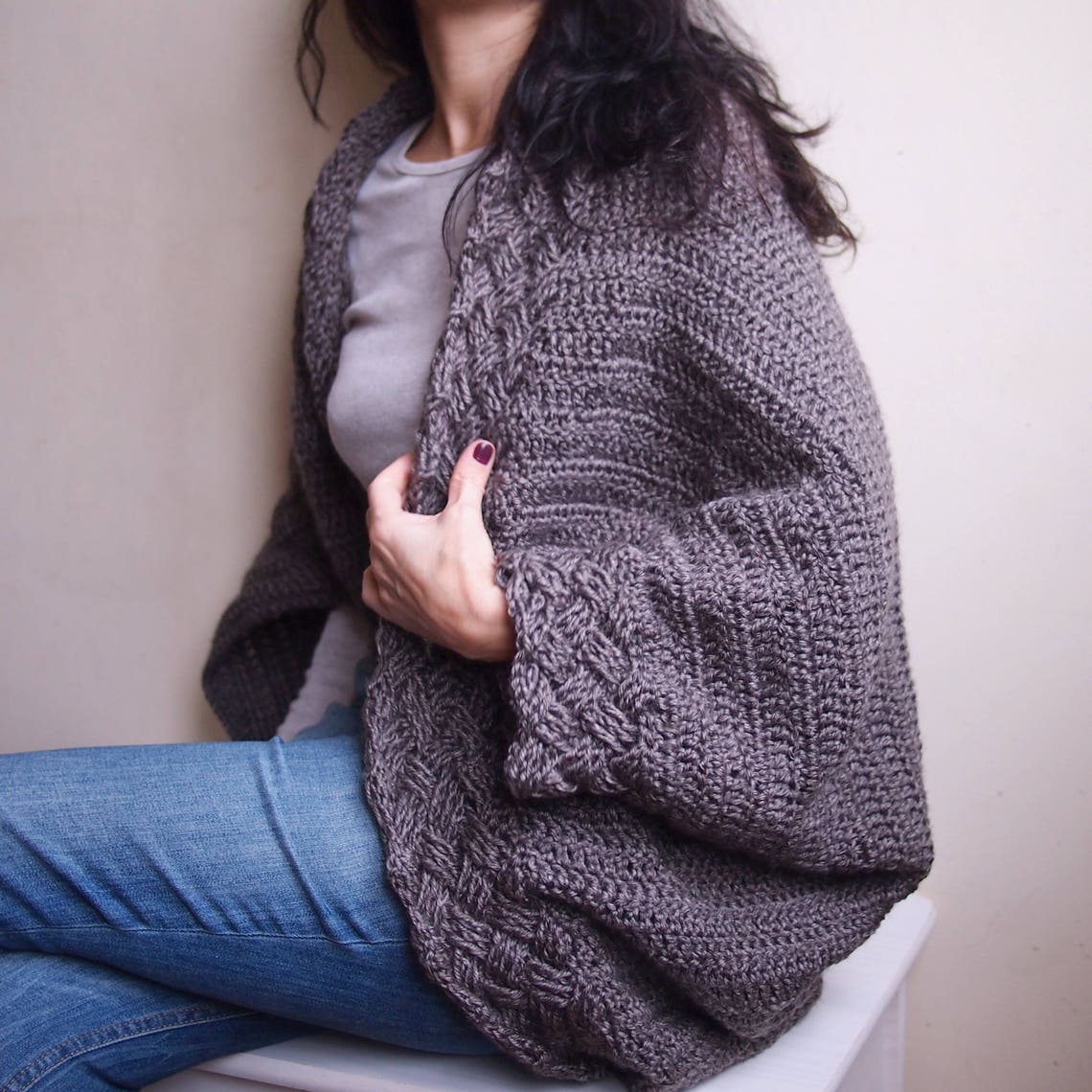 Crochet PATTERN30 Celtic Cable Cocoon Shrug Sweater Women - Etsy