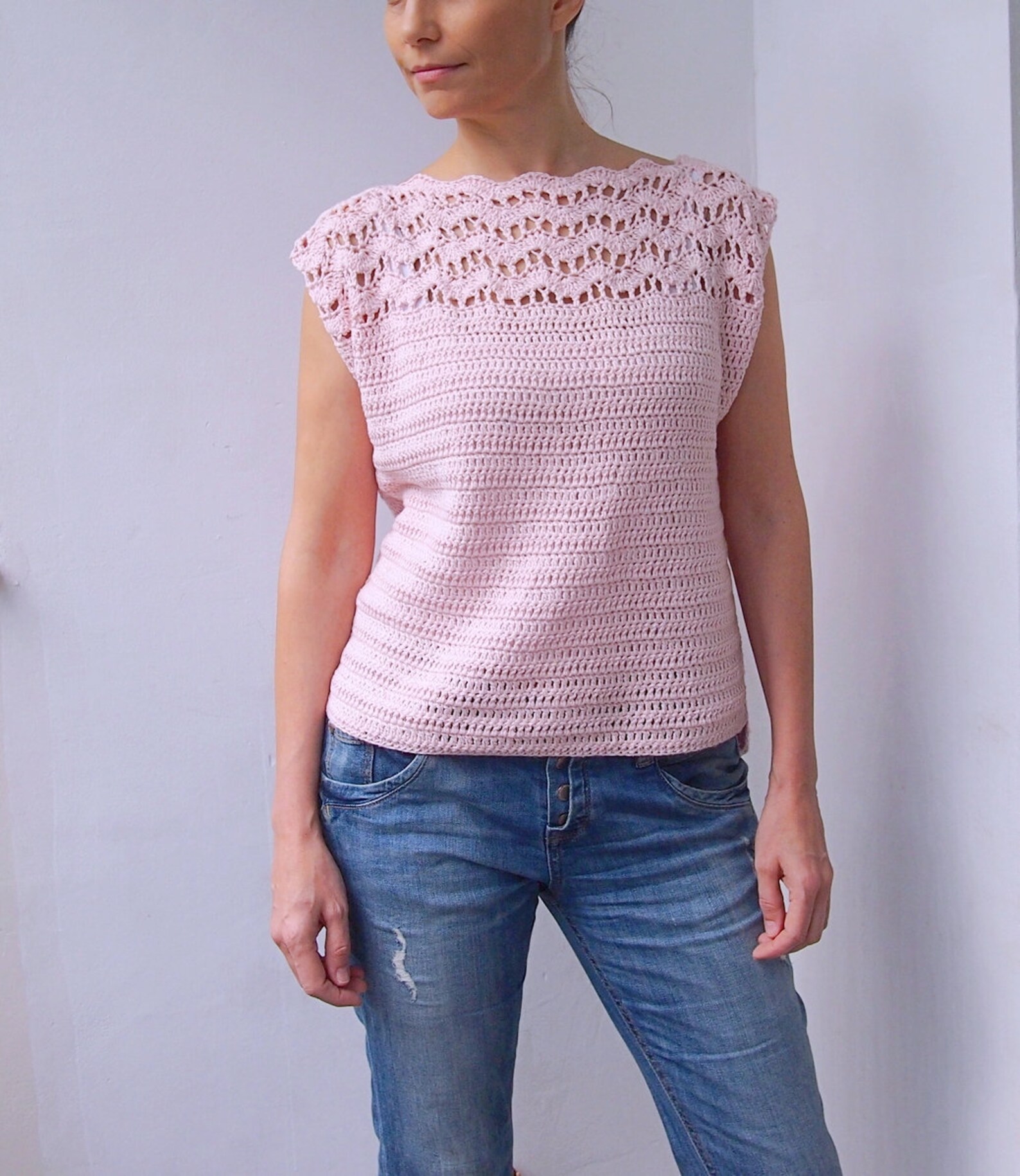 Crochet Pattern "new Wave Top", Spring Summer Women Sweater, Pullover ...
