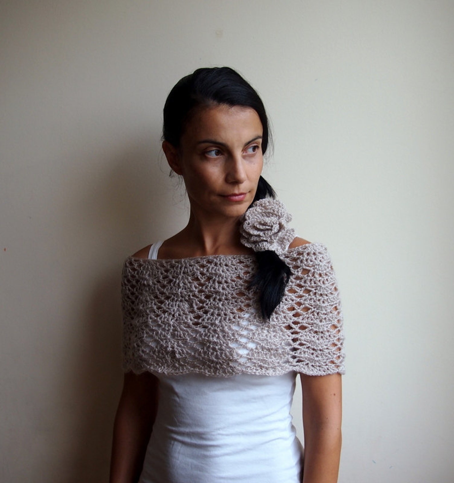 Crochet Pattern Loop Scarf, Capelet, Infinity Circle Scarf Shrug Lace ...