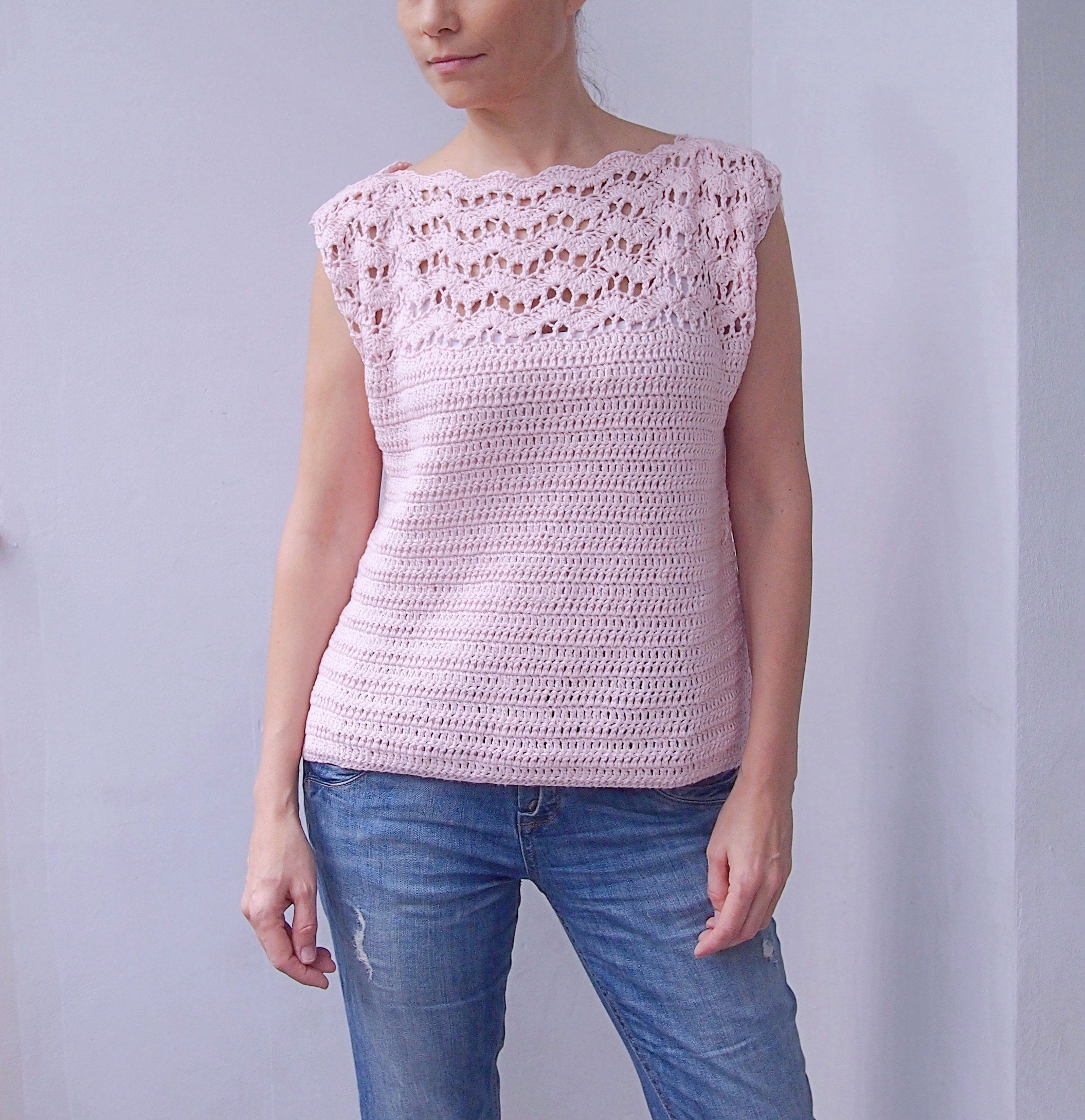 Crochet Pattern New Wave top spring summer women | Etsy