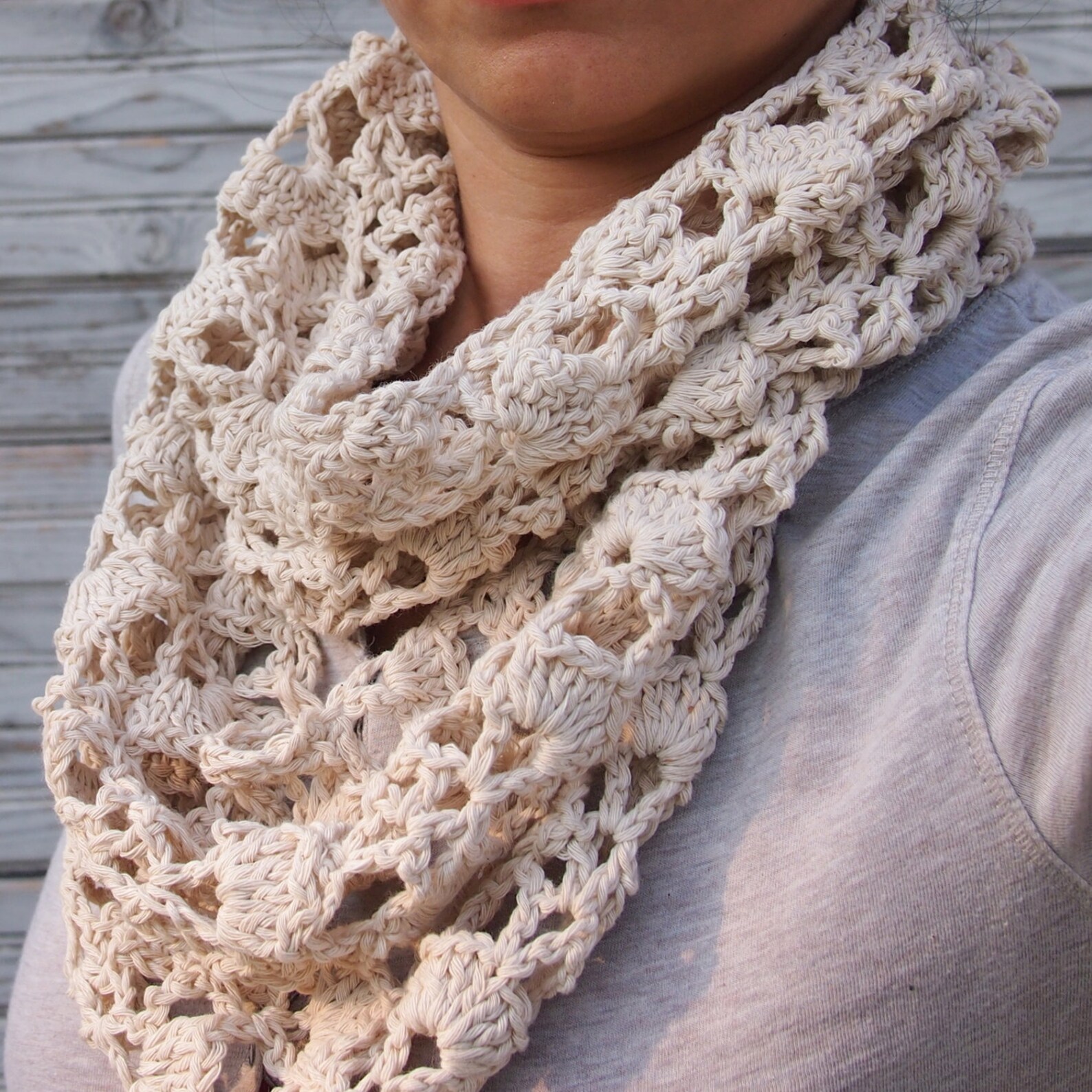 Infinity Scarf Crochet Pattern Woman Circle Scarf Lace Loop - Etsy