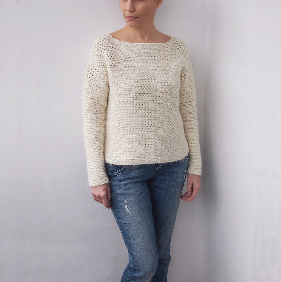Crochet Pattern Women everyday Sweater Basic - Etsy
