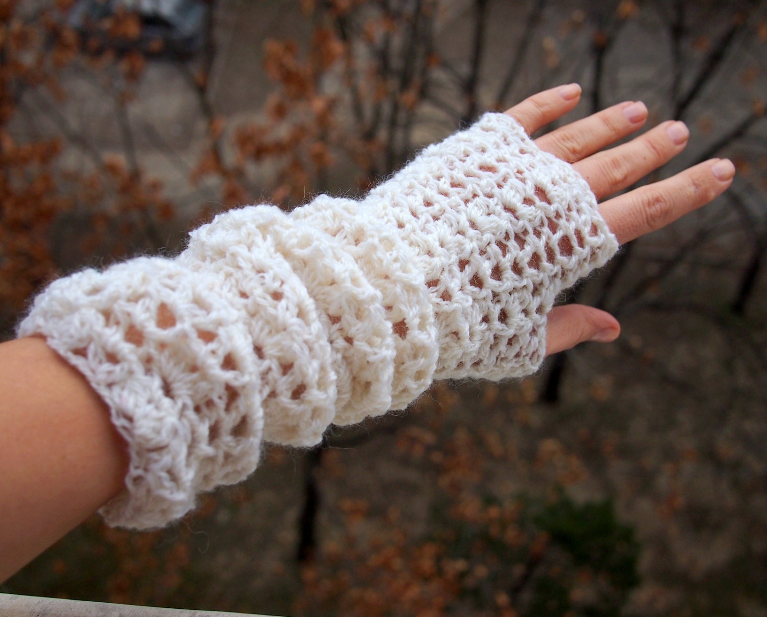 Crochet PATTERN Fingerless lace elbow long mittensfingerless | Etsy
