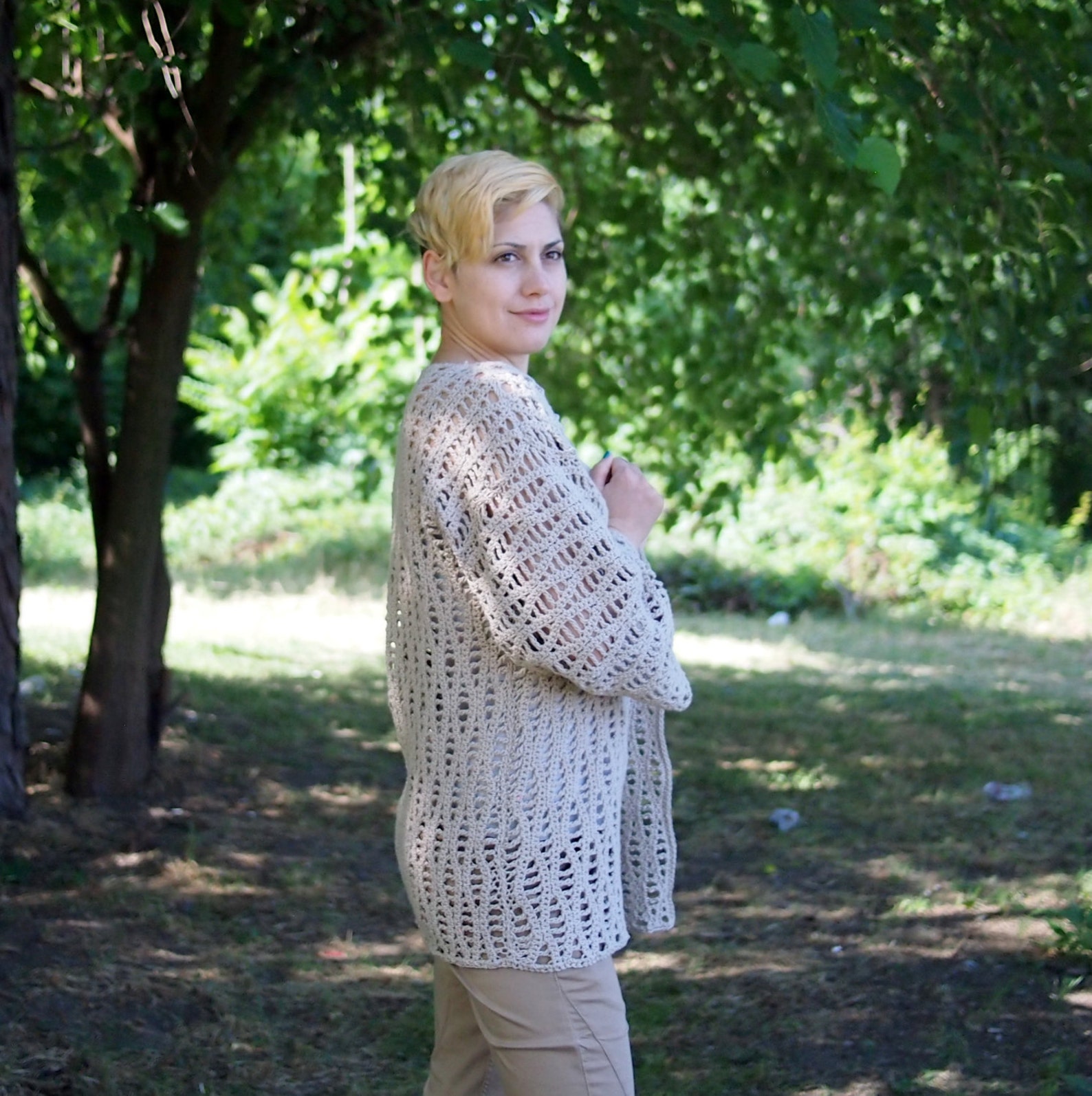 Crochet Pattern Flow cardigan women sweater waves woman jacket | Etsy