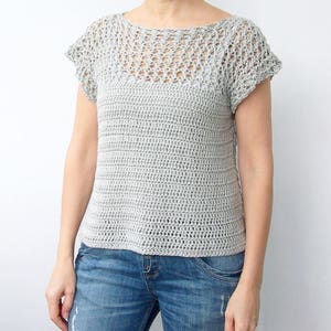 Crochet Pattern Silver Drop Top, Women Sweater Summer, Pullover, Woman ...