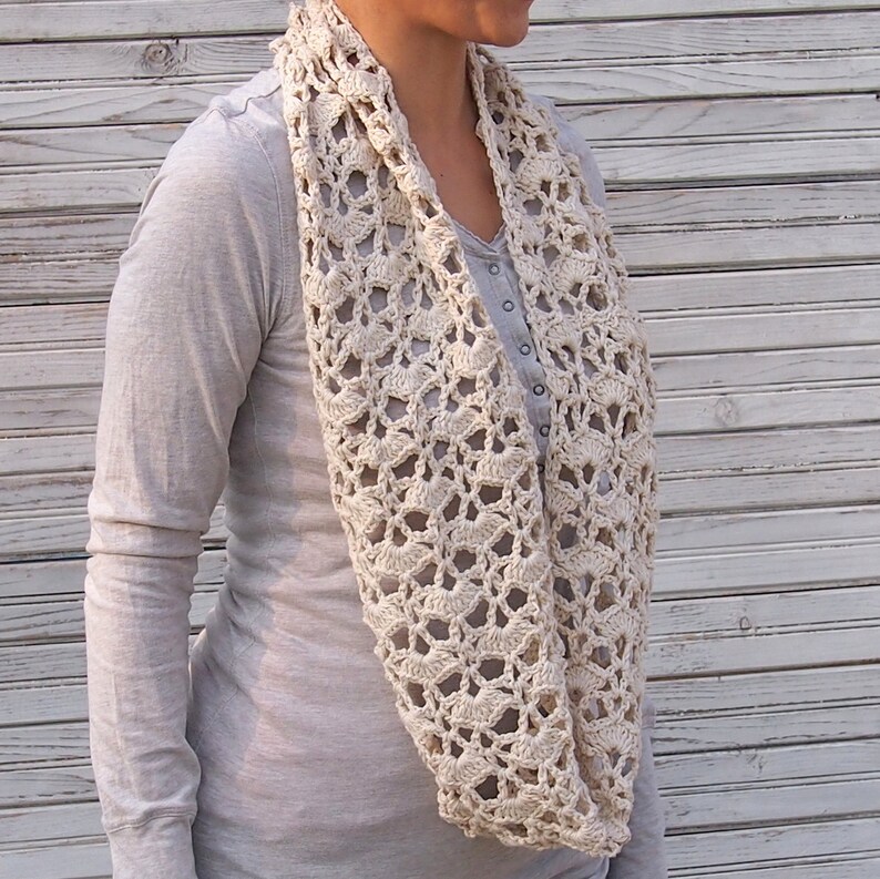 Infinity Scarf Crochet Pattern Woman Circle Scarf Lace Loop - Etsy