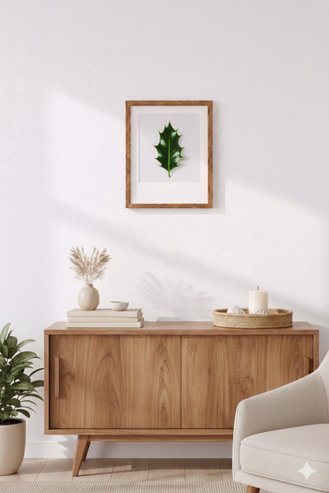 Framed English Holly Leaf Wall Art | Real Preserved Holly Leaf ...