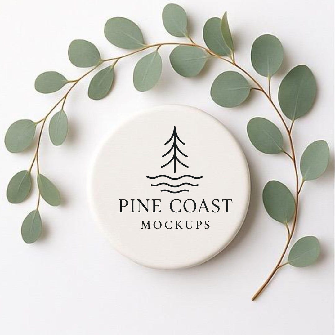 White Round Sublimation Coaster Mockup (JPG) - Etsy