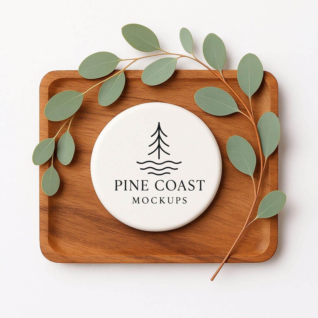 White Round Sublimation Coaster Mockup (JPG) - Etsy