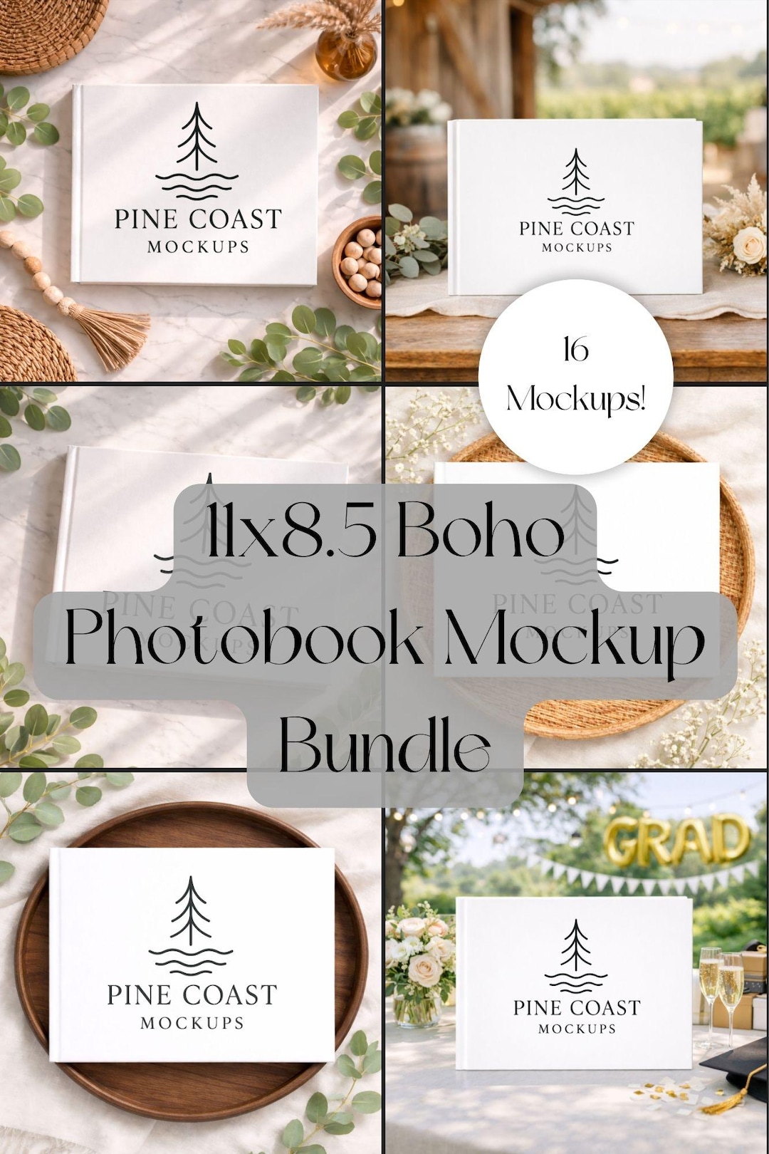 Boho Landscape Photo Book Mockup Bundle (11x8.5) (digital Download) - Etsy