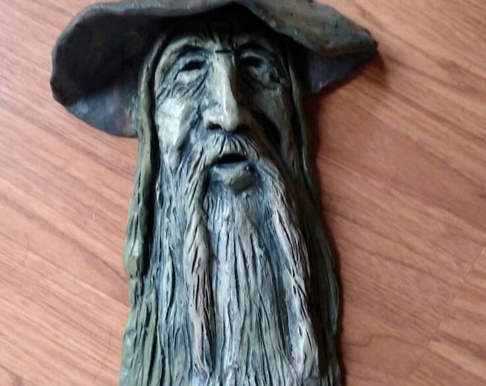Wizard Sculpture, Clay Face Sculpture, Wizard, Wallhanger, Don Reardon ...