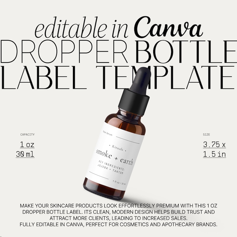 Dropper Bottle Label - Etsy