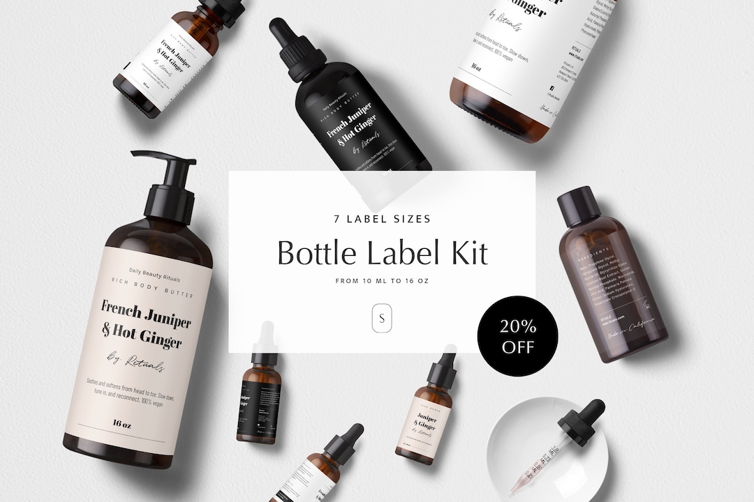 DIY Skincare Labels Template Bundle, Cosmetic Packaging Labels ...