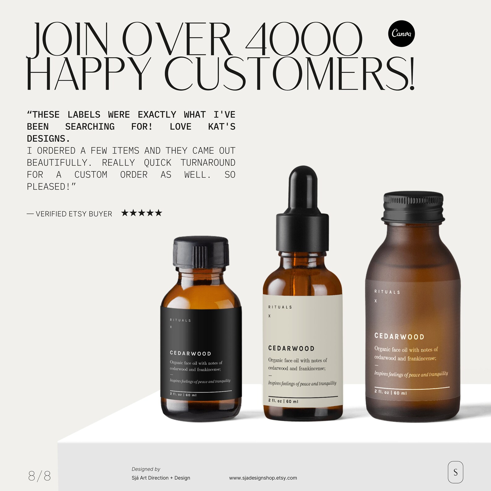 Round Cosmetic Product Labels for Natural Skincare Packaging, Candle ...